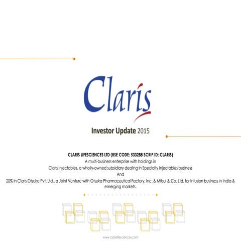 Claris life investor relations-presentation-may 2015 | PDF