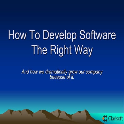 Clarisoft Software Development Process (Lunch & Learn Presentation) | PDF