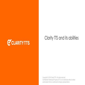 Clarity tts and its abilities | PPT