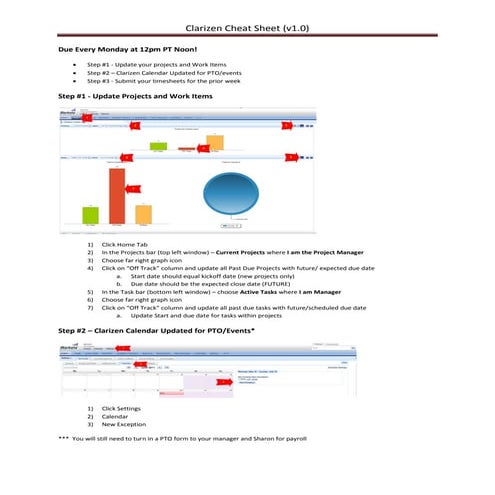 Clarizen cheat sheet v1.0 | PDF