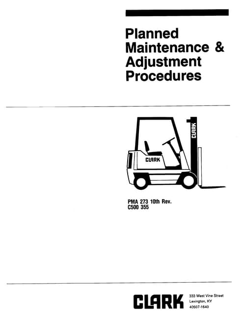 Clark c500(y) 30 55 forklift service repair manual | PDF
