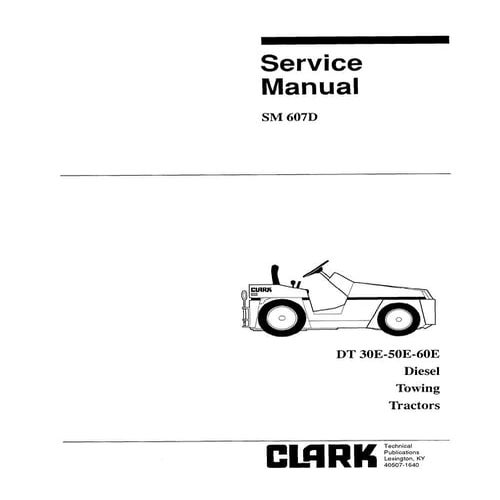 Clark dt 30 e diesel towing tractors service repair manual | PDF