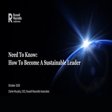 Clarke murphy how to become a sustainable leader | PDF