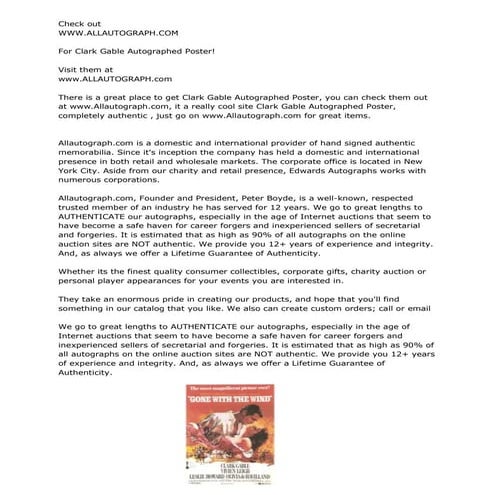 Clark Gable Autographed Memorabilia | PDF