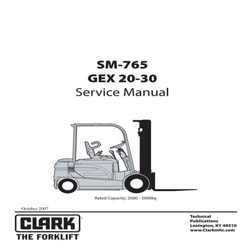 Clark gcs standard forklift service repair manual | PDF
