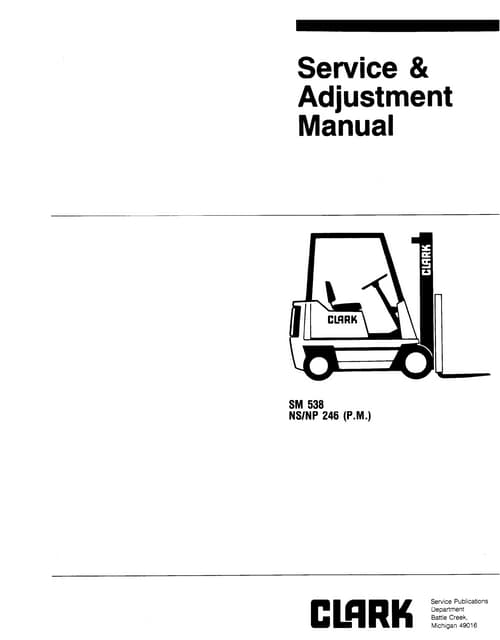 Clark gcs standard forklift service repair manual | PDF
