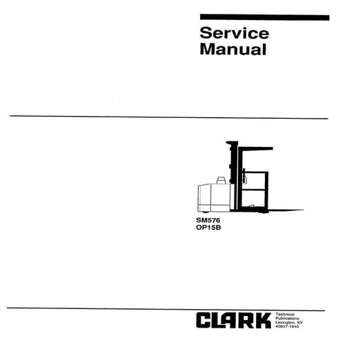 Clark op15 b service repair manual | PDF