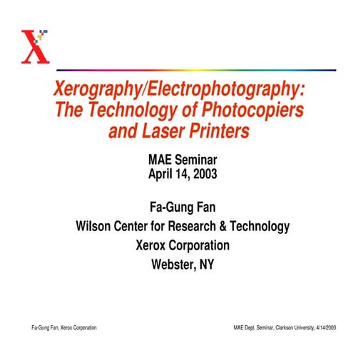 Xerography/Electrophotography: The Technology of Photocopiers and Laser ...