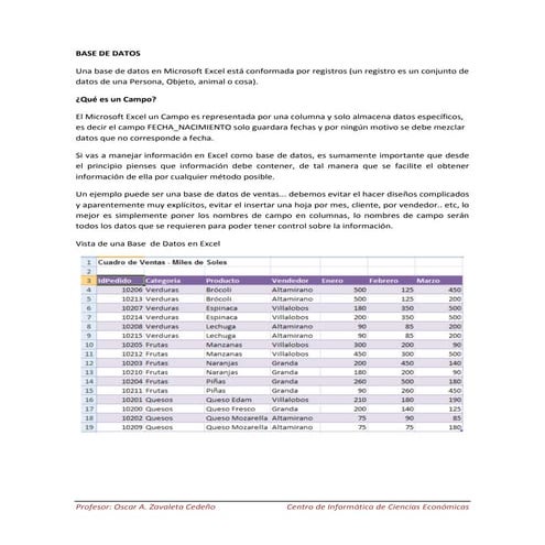 Clase 01 base de datos y autofiltro | PDF