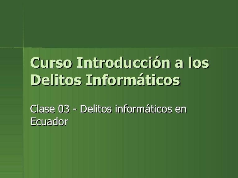 Los Delitos Electronicos Introduccion - creditofoldoe