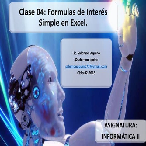 Clase 04 formulas de interés simple en Excel | PDF