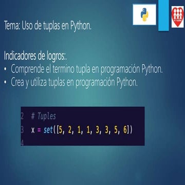 Clase 13 Semana 9 Uso De Tuplas En Pythonpptx 