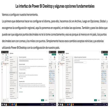 La interfaz de Power BI Desktop y algunas opciones fundamentales clase ...