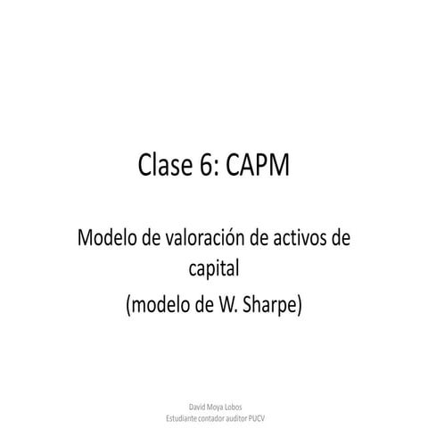Modelo de william Sharpe-CAPM | PPT