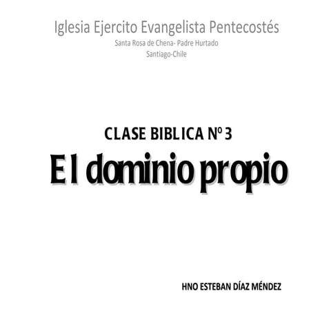 Clase biblica el dominio propio | PPT
