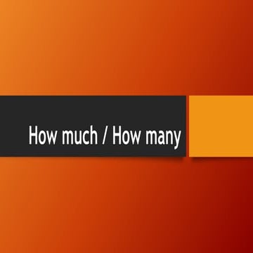 How much and how many | PPTX