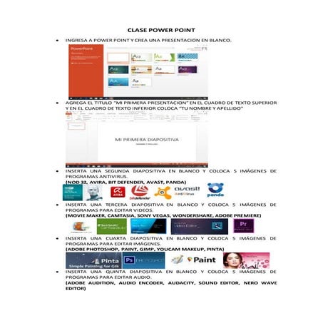 EJERCICIOS POWER POINT N°1 | DOCX