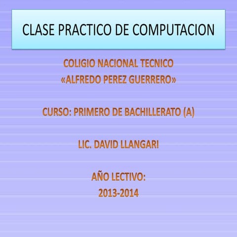 Clase de computacion | PPT