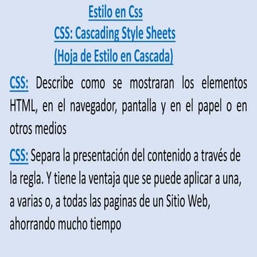 Clases De Html Y Coss Para Diseño De Paginas Web Ppt 