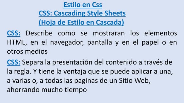 Clases De Html Y Coss Para Diseño De Paginas Web Ppt