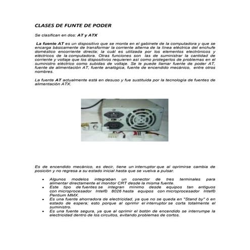 Clases de funte de poder | DOCX