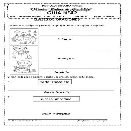 Clases de oraciones 3 | PDF
