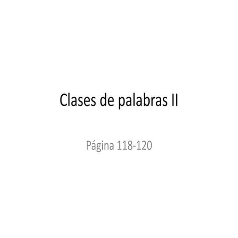 Clases de palabras | PPTX