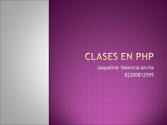 Clases En Php Ppt