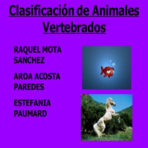 ClasificacióN De Animales Vertebrados | PPT