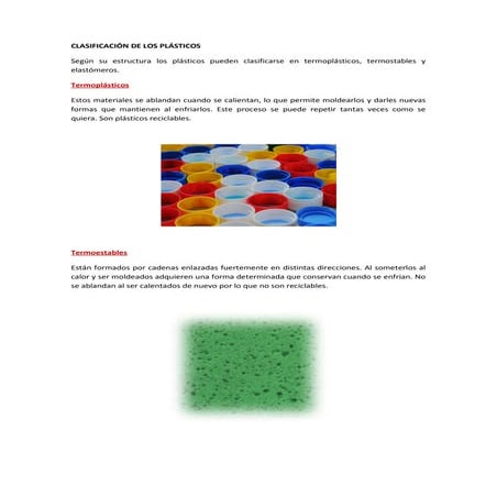 Clasificación de los plásticos | DOC