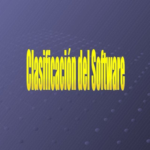 Clasificación del Software. | PPT