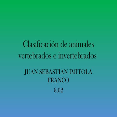 Clasificación de animales vertebrados e invertebrados | ODP