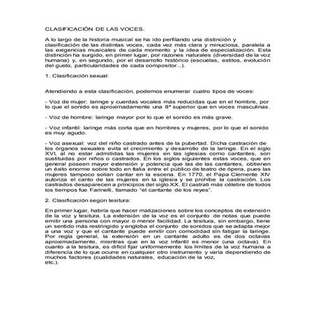 Clasificación de las voces | DOCX