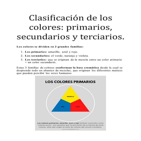Clasificación de los colores | DOCX