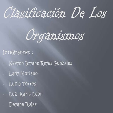 Clasificación de los organismos | PPTX