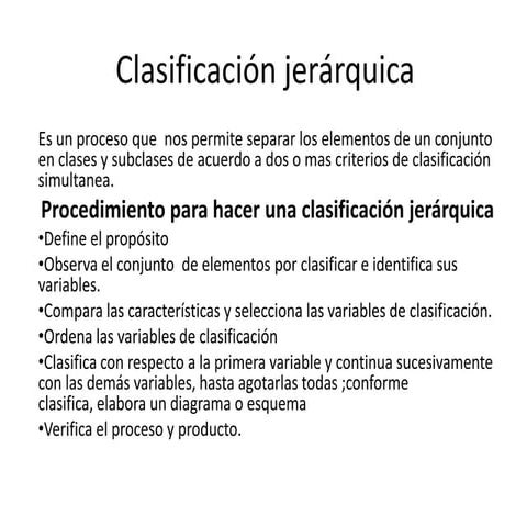 Clasificación jerárquica | PPTX