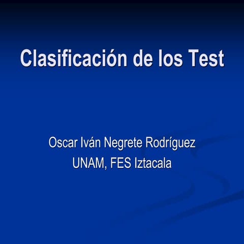 Clasificación de los test | PPTX