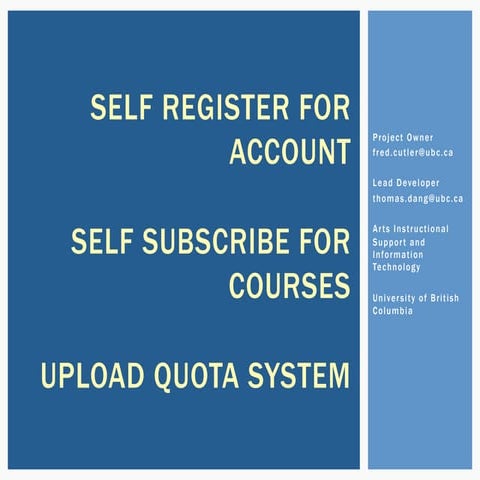 CLAS Self-Registration, Course Subscription, and Upload Quota System | PDF
