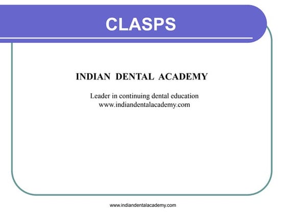 Clasps In Removable Orthodontic Appliance Ppt