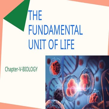 CBSE - Grade 9 - Science - Biology - Ch 1 - The Fundamental Unit of ...