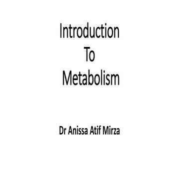 Introduction to metabolism | PPT