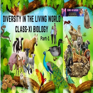 DIVERSITY IN LIVING WORLD - (CLASS XI, CBSE BIOLOGY) | PPTX