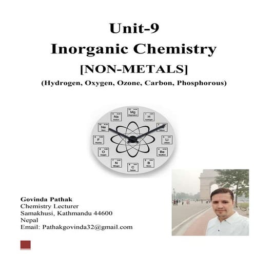 Class-11-notes- Inorganic Chemistry Hydrogen, Oxygen,Ozone,Carbon ...