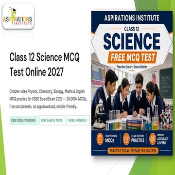 Class 12 Science MCQ Test Online 2027 Chapter-Wise Physics, Chemistry ...