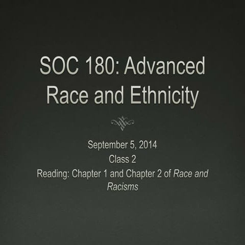 Class 2 of "Race and Ethnicity" Powerpoint Presentation | PPT