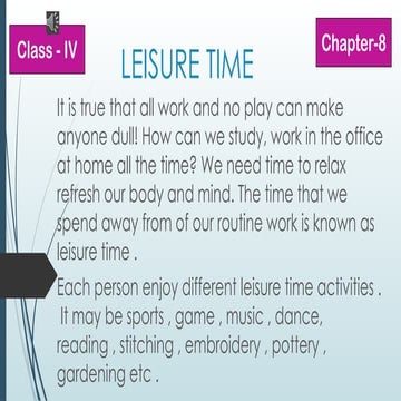 CLASS-4 SOCIAL SCIENCE CHAPTER-8 PPT (LEISURE TIME).pptx