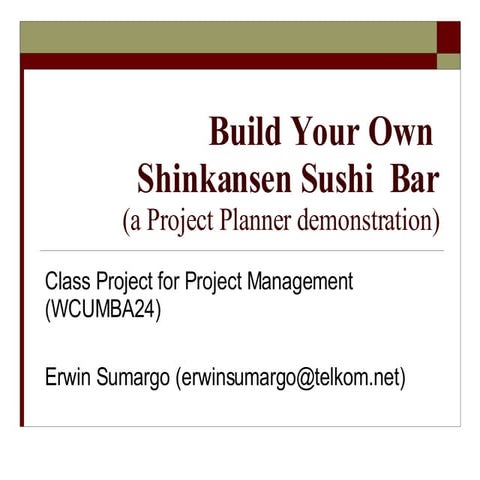 Sushi Shinkansen Bar Plan | PPT