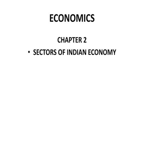 Sectors of Indian Economy Class 10 CBSE Economic | PPT