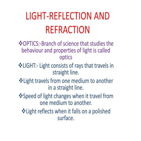Class x-Light-Reflection and Refraction | PPTX
