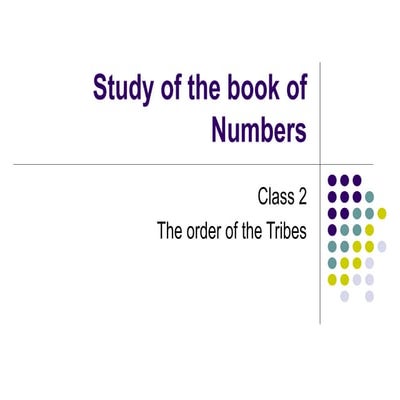 Numbers Class 02 the order of service and purity | PPT